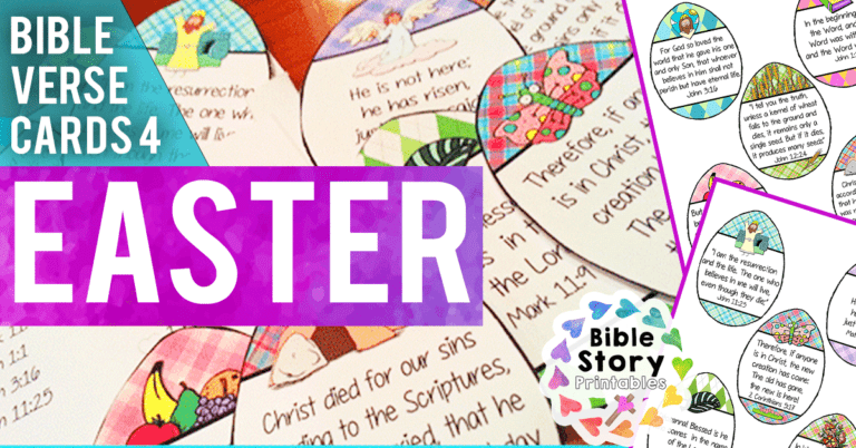 Easter Bible Verse Cards for Kids - Bible Story Printables