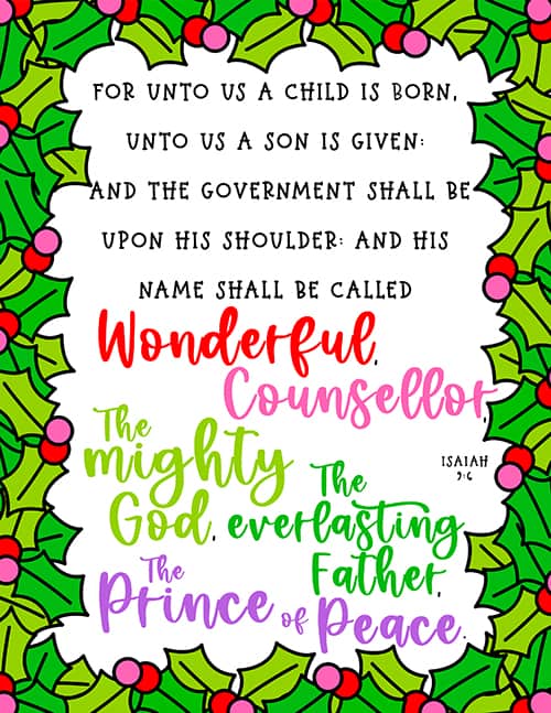 BibleVerse-Isaiah9-6 - Bible Story Printables