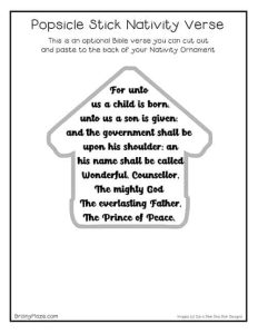 Free Popsicle Stick Nativity Craft: DIY Nativity Ornament - Bible Story ...